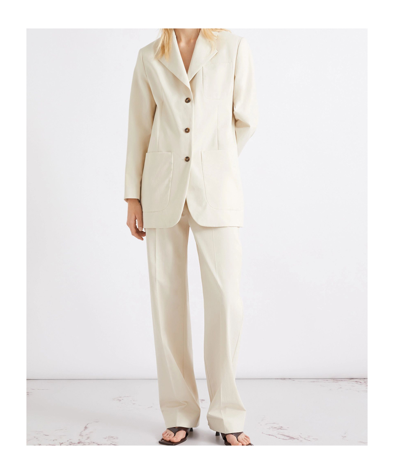 MARELLA Marella Tailored Trousers with Belt Loops and Buttoned Flap Pockets