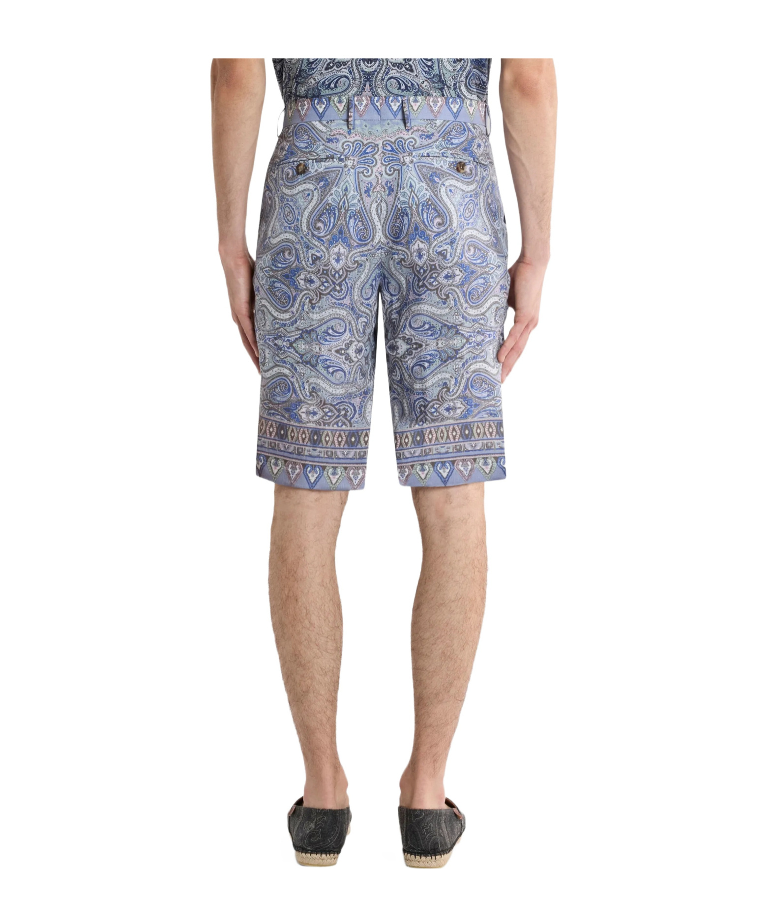 ETRO Etro Linen Shorts with Placed Pocket-Square Paisley Print