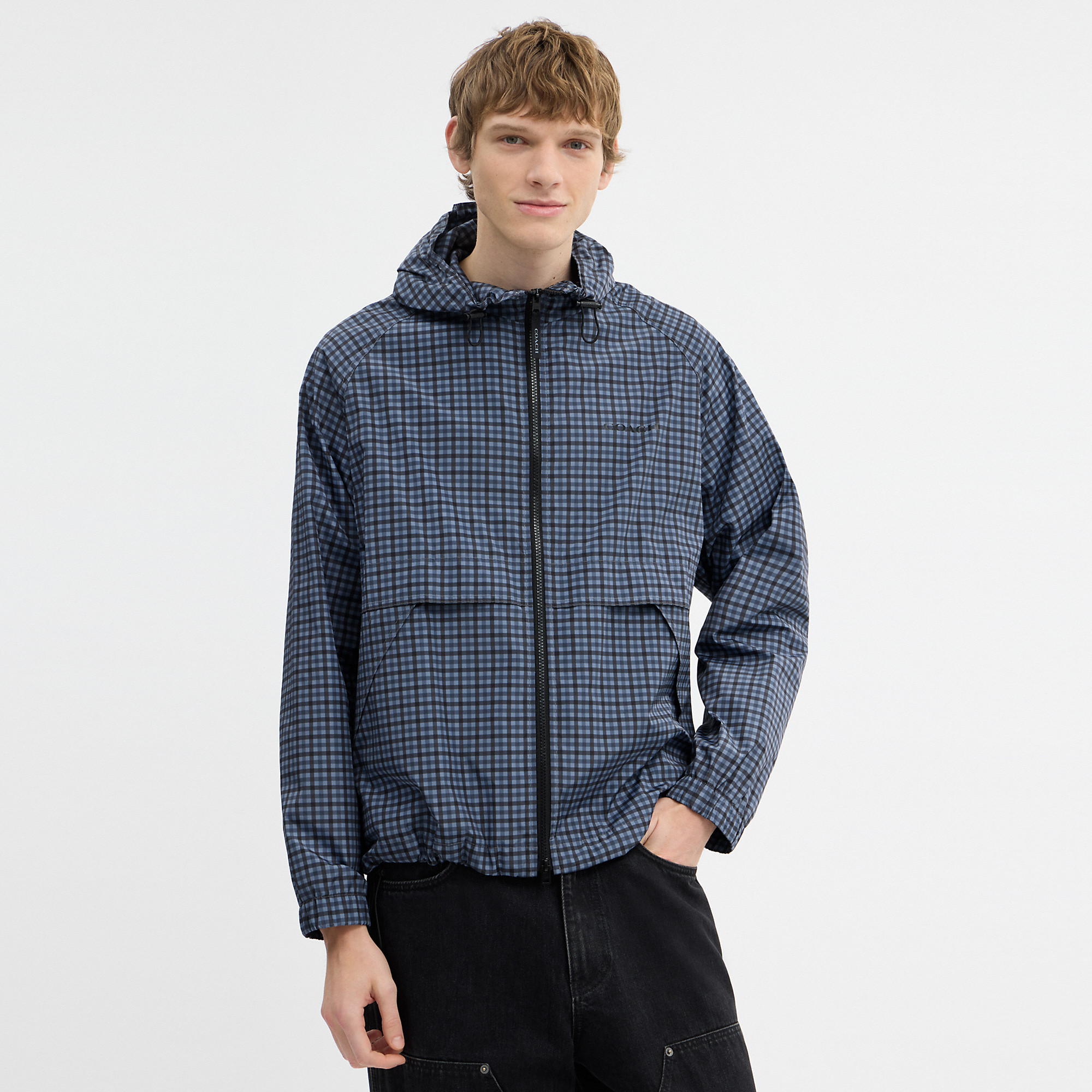 COACH OUTLET COACH Outlet Plaid Recycled Polyester Windbreaker
