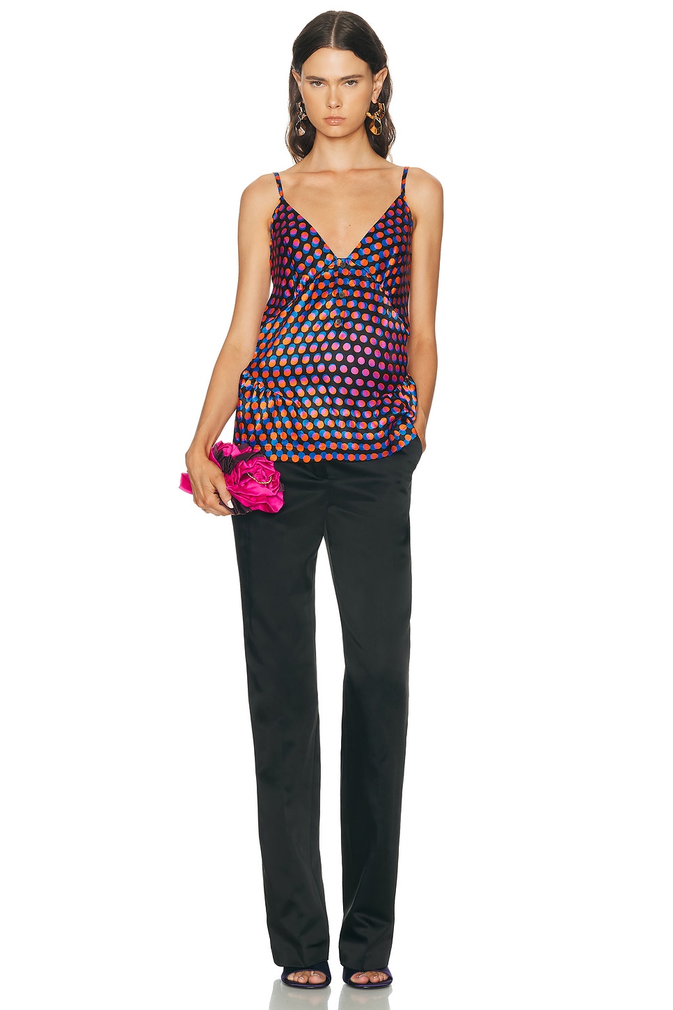 DRIES VAN NOTEN Dries Van Noten Caliya Polka Dot Print Silk Shirt