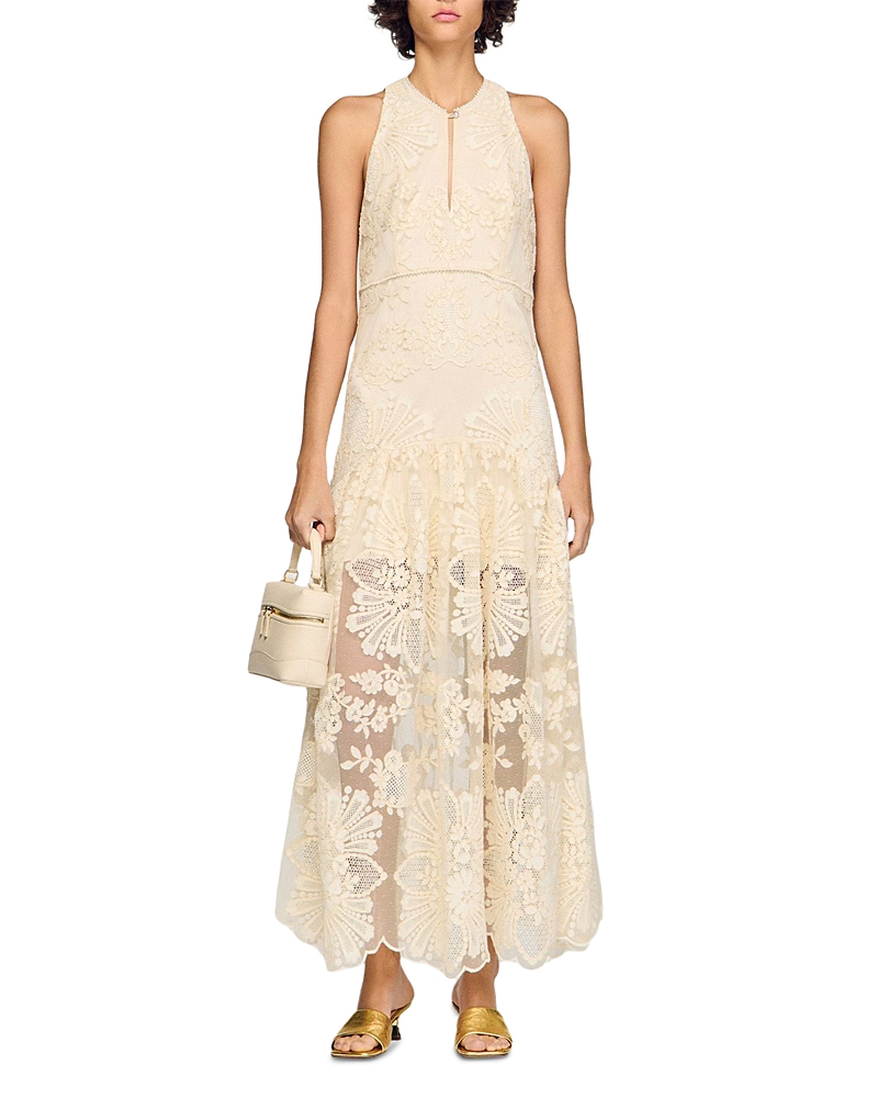 Sandro Daniela Guipure-Lace Midi Dress In White - 40% Off | Editorialist Sandro Daniela Guipure-Lace Midi Dress In White - 40% Off | Editorialist