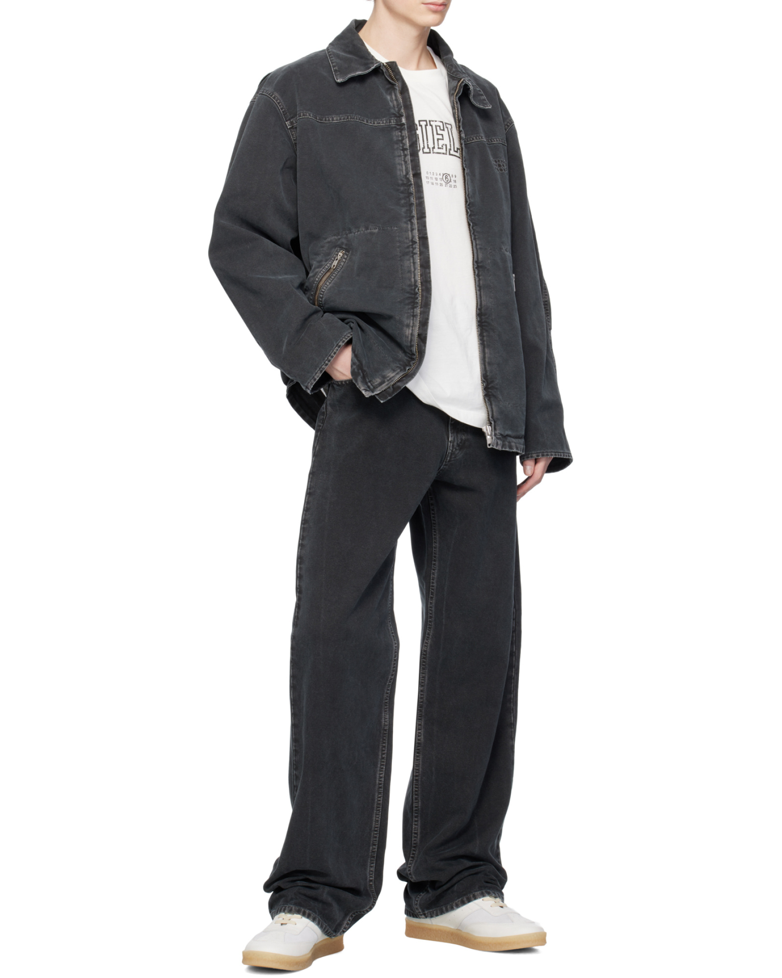 MAISON MARGIELA MM6 Maison Margiela Numbers Motif Zip Up Jacket
