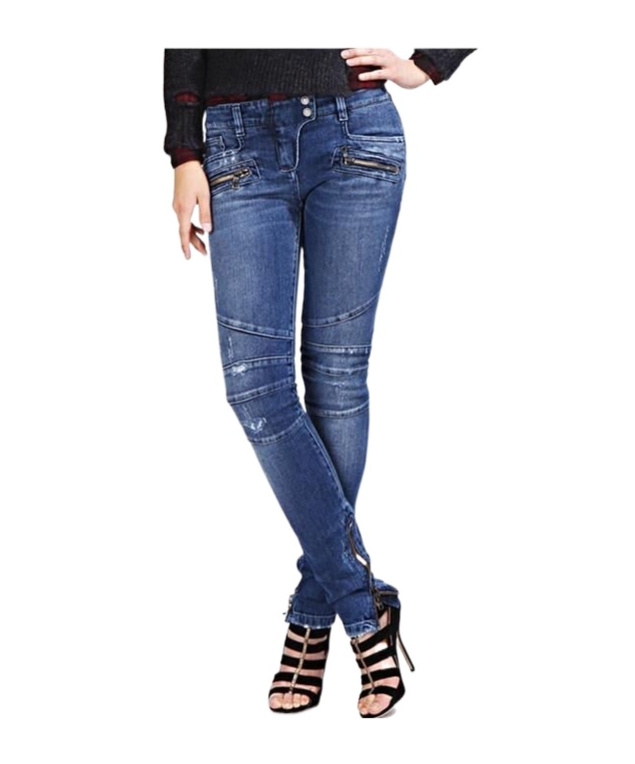 BALMAIN Balmain Skinny Moto Jeans with Zipper Detail