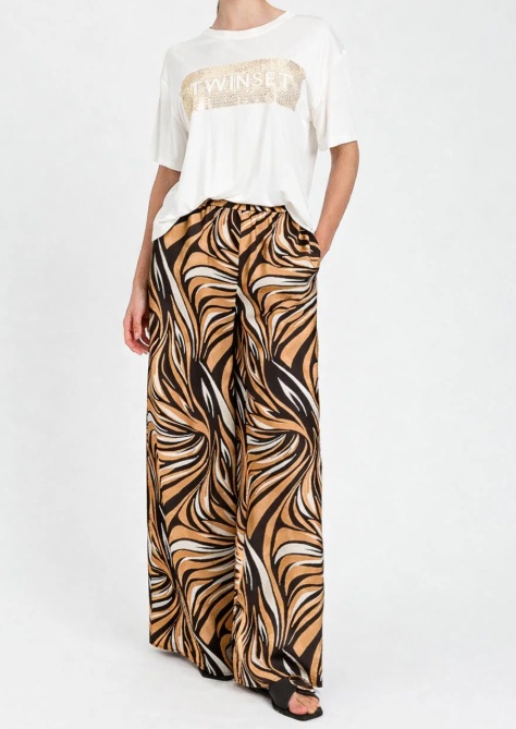 TWINSET Printed Wide-Leg Pants