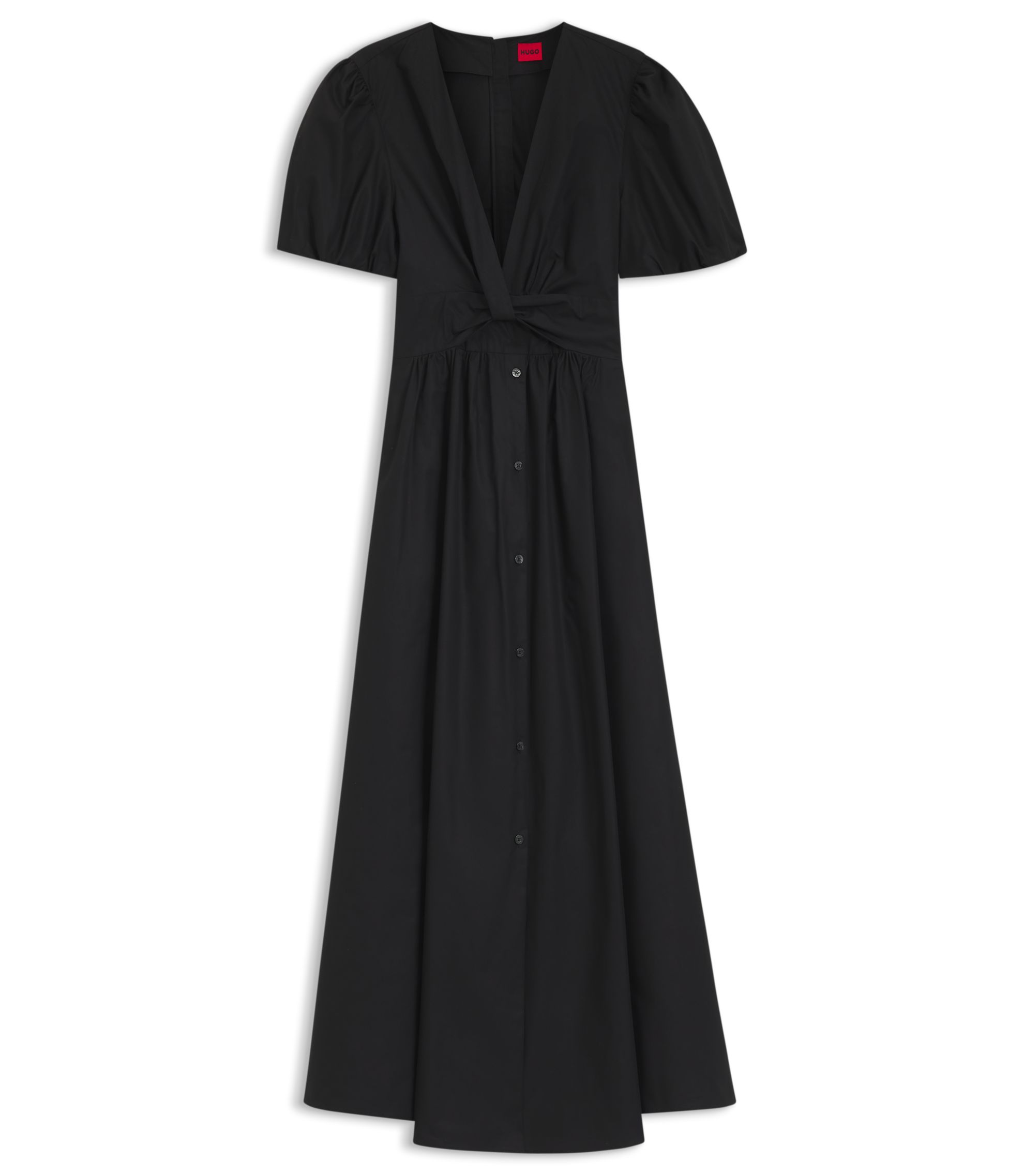 HUGO HUGO Maxi Dress with Twist Front and Balloon Sleeves