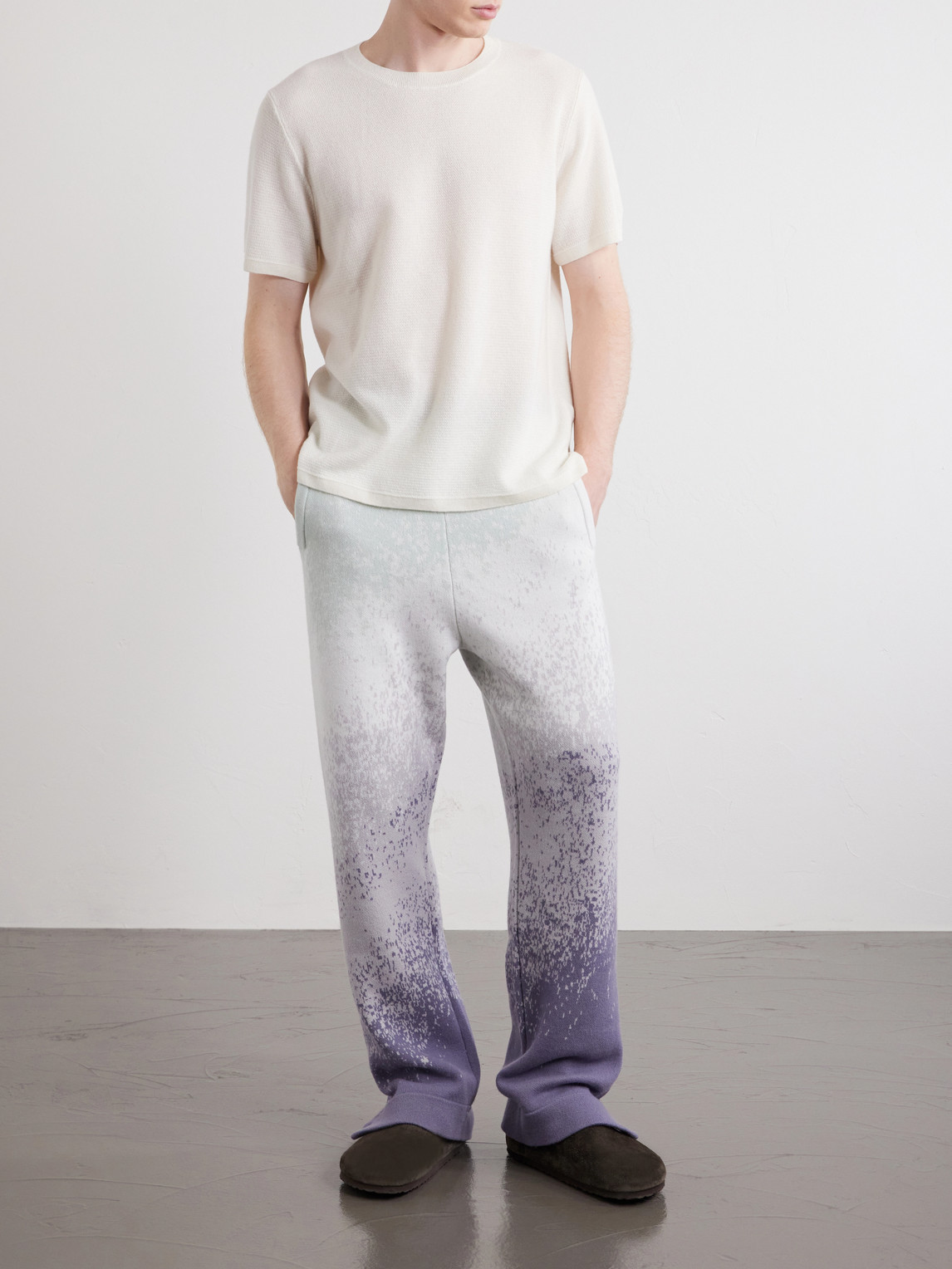 GOD'S TRUE CASHMERE God's True Cashmere Ombré Straight-Leg Cashmere Trousers