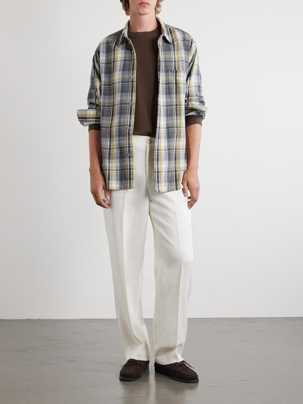 GOD'S TRUE CASHMERE Straight-Leg Linen-Twill Trousers