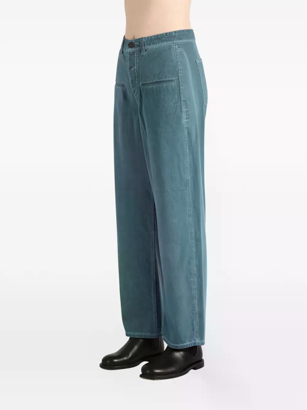 UMA WANG Uma Wang Straight-Leg Logo-Patch Trousers