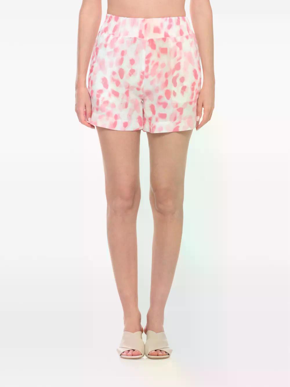 120% LINO 120% Lino Leopard Print Linen Shorts