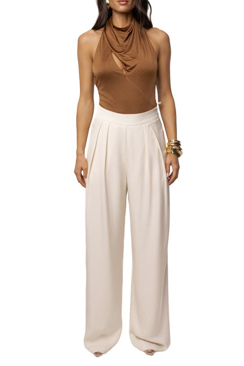 JLUXLABEL JLUXLABEL Halter Neck Bodysuit with Draped Crossover