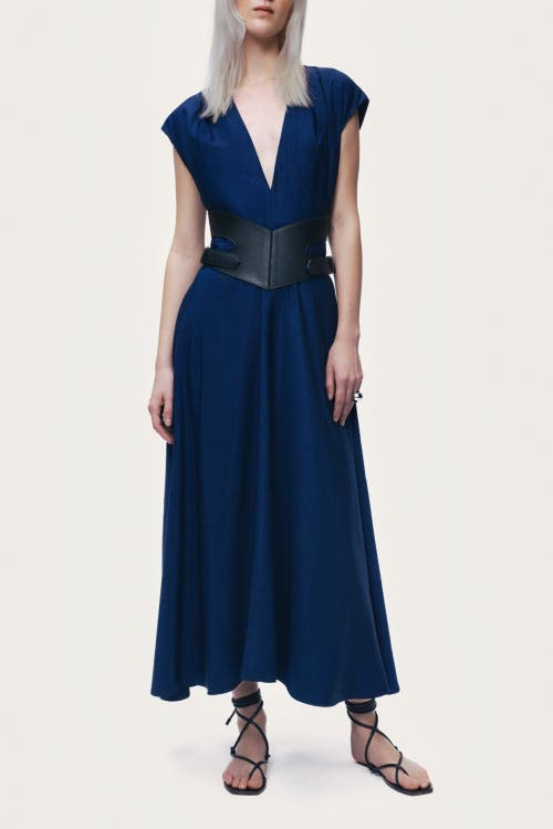 NOCTURNE Nocturne V-Neck Belted Midi Dress