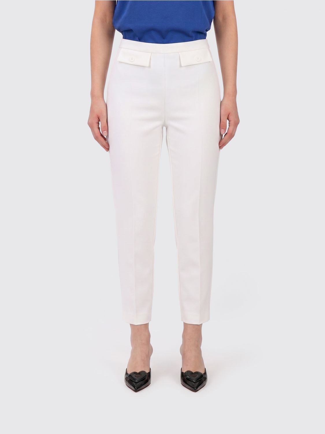ELISABETTA FRANCHI Elisabetta Franchi Stretch Crêpe Slim Fit Trousers