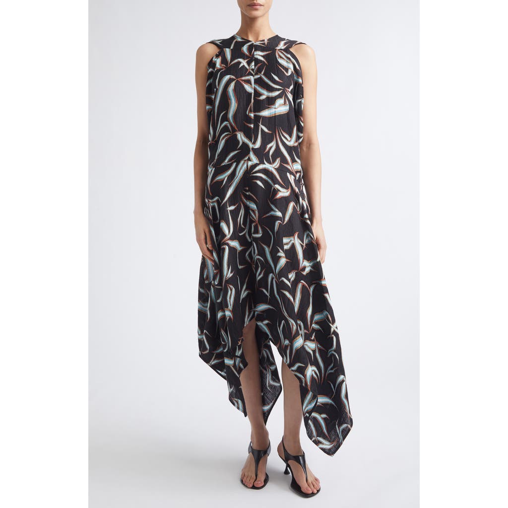PROENZA SCHOULER Proenza Schouler Sybella Handkerchief Hem Linen & Silk Midi Dress