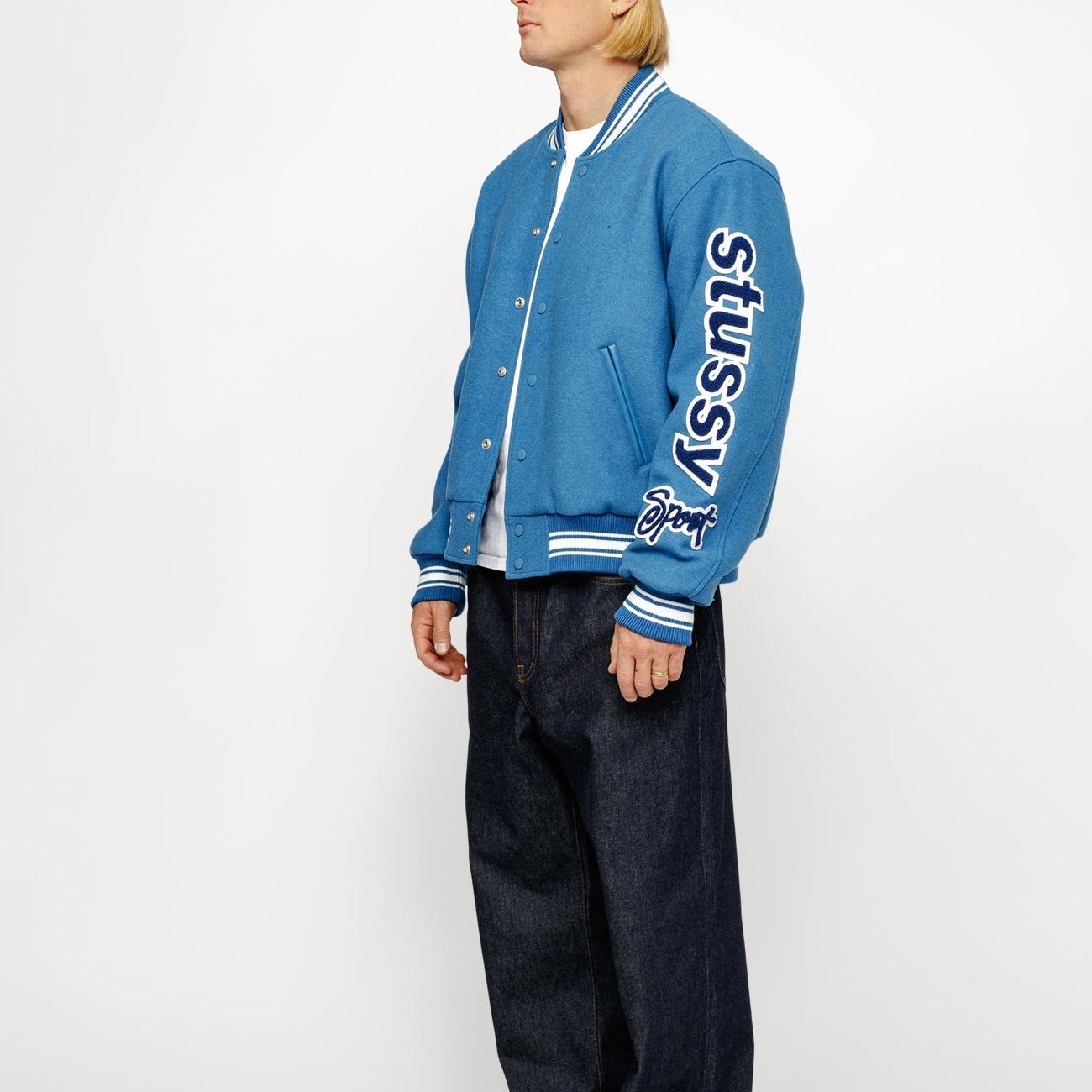 StüSsy X Dries Van Noten Varsity Jacket In Black | Editorialist
