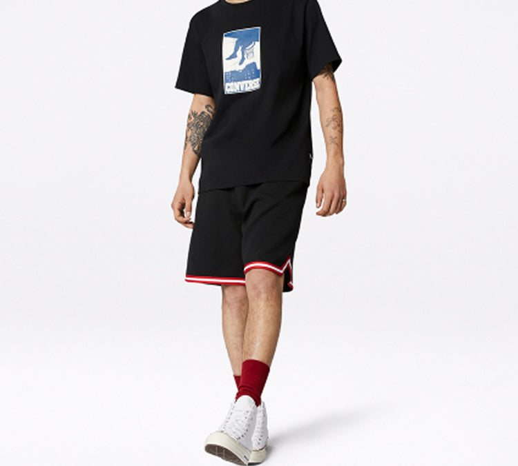 CONVERSE converse chuck taylor all star printing sports short sleeve 'black'