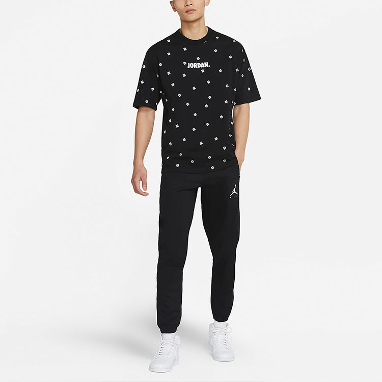 JORDAN air jordan men's logo print crew neck short-sleeved black