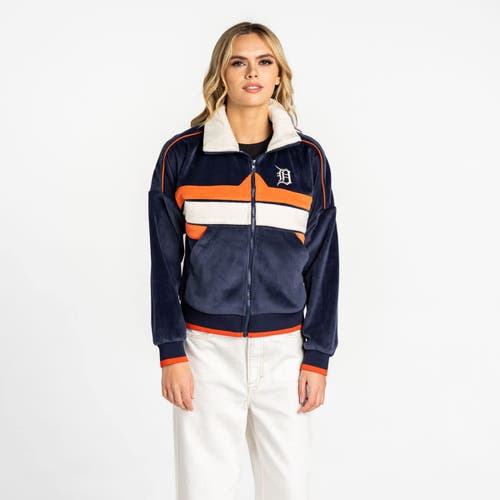 THE WILD COLLECTIVE The Wild Collective Detroit Tigers Velvet Corduroy Full-Zip Jacket