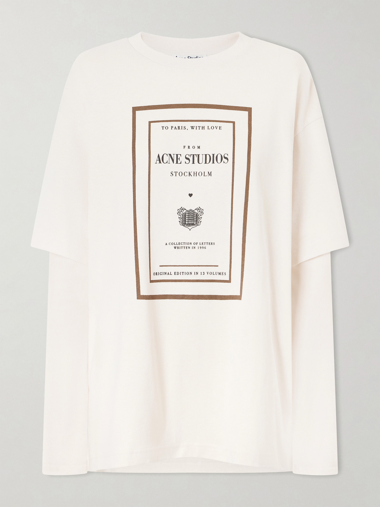 ACNE STUDIOS Acne Studios Edra Double Book Cover Printed Cotton-Jersey T-Shirt