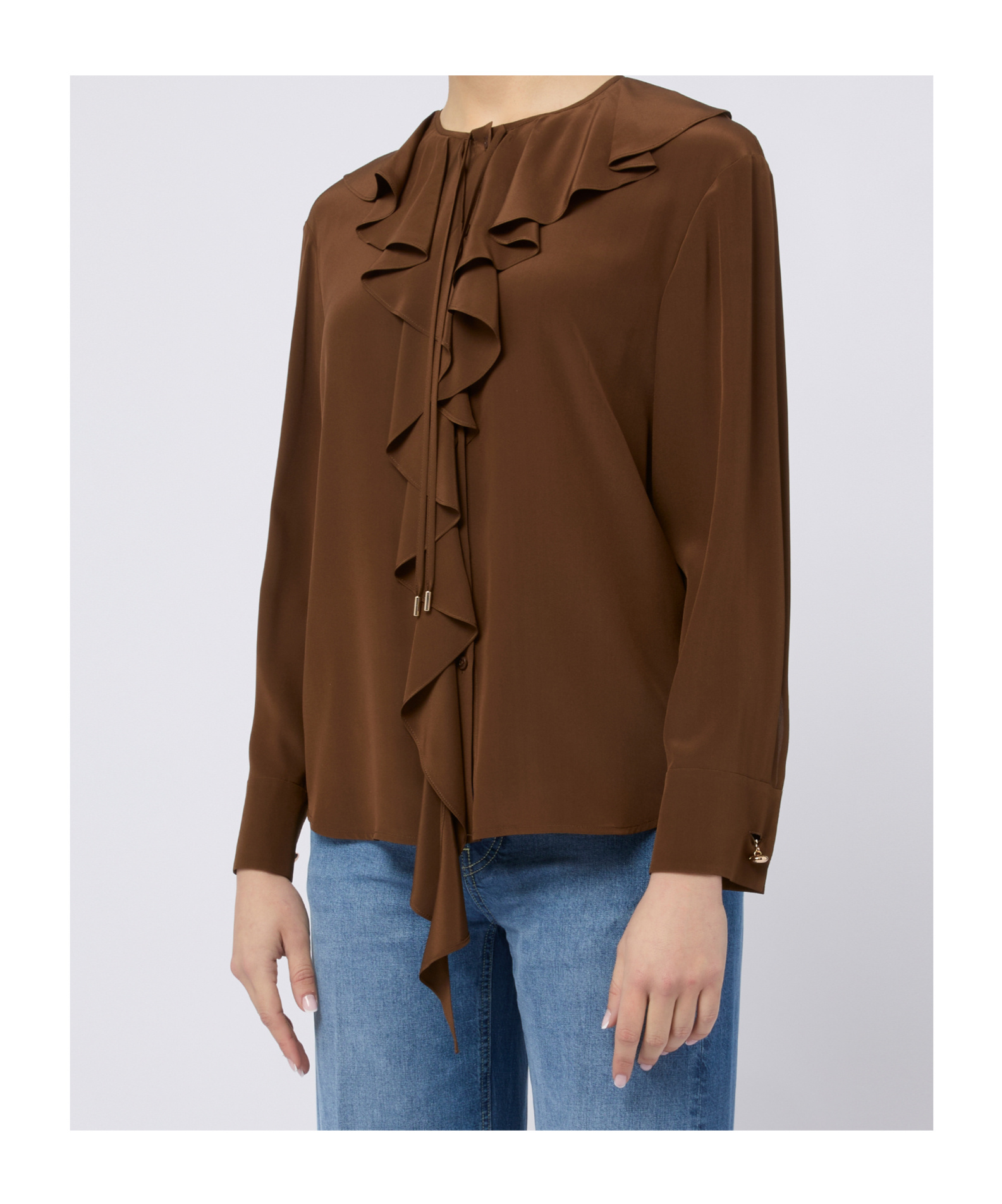 MAX MARA Max Mara Studio Epica Ruffle Detailed Crewneck Top