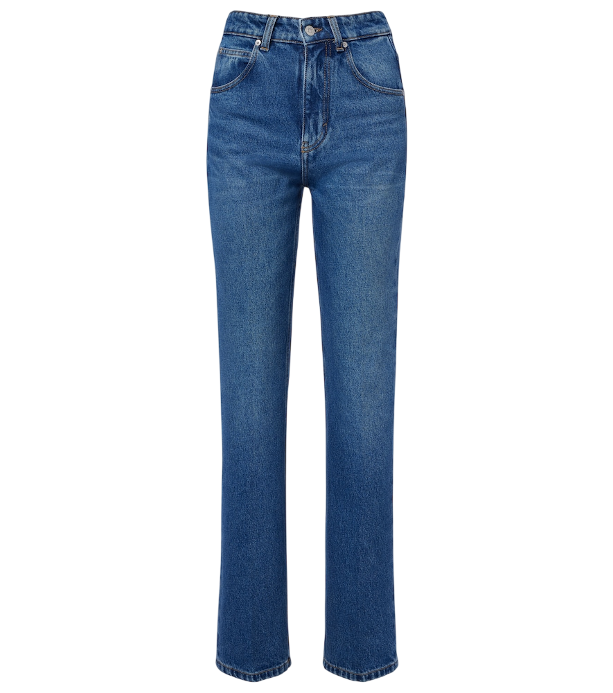 VICTORIA BECKHAM Victoria Beckham Julia Straight Jeans in Mid Blue Wash