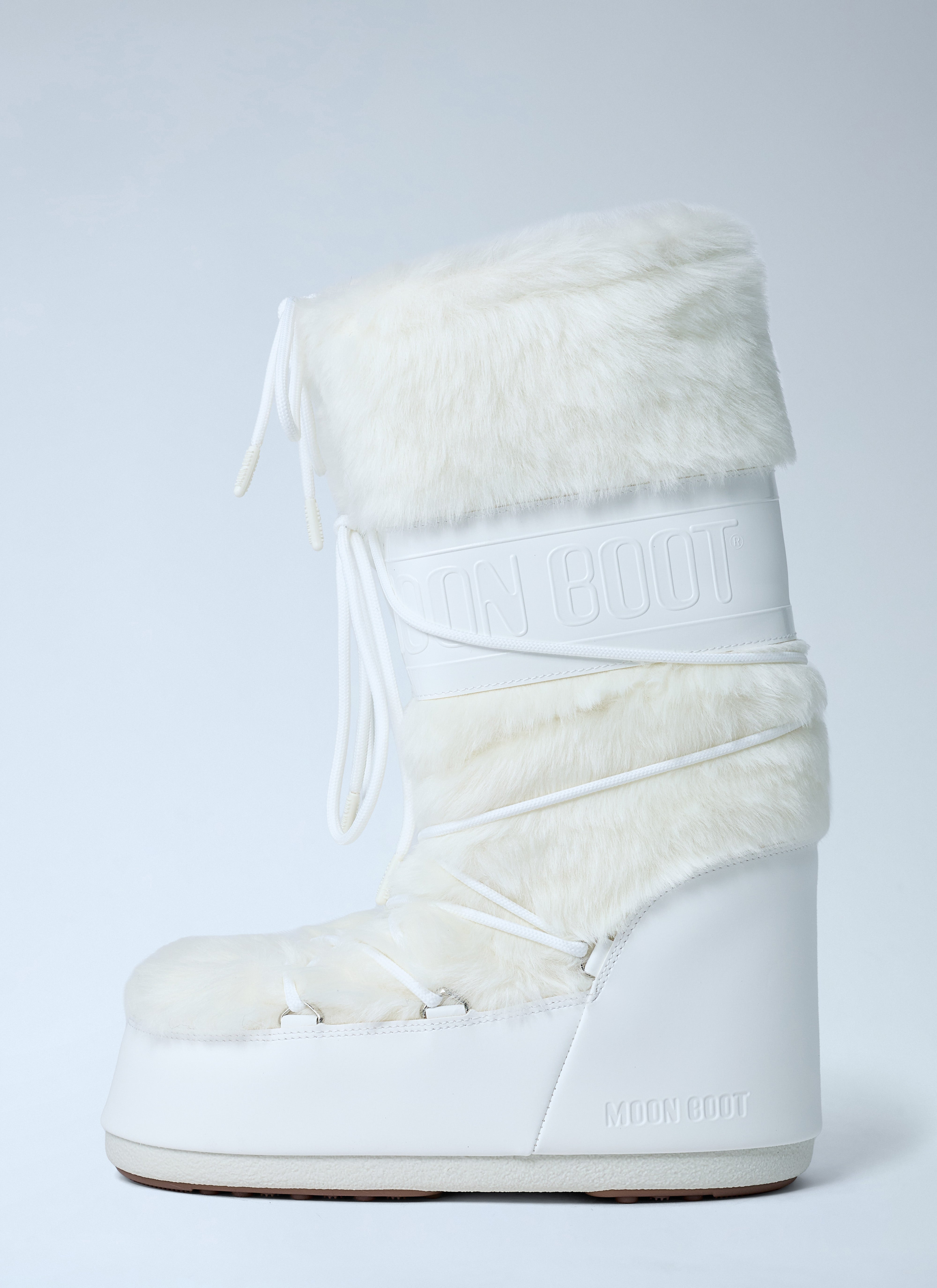 Moon Boot Icon Faux Fur And Faux Leather Snow Boots - White
