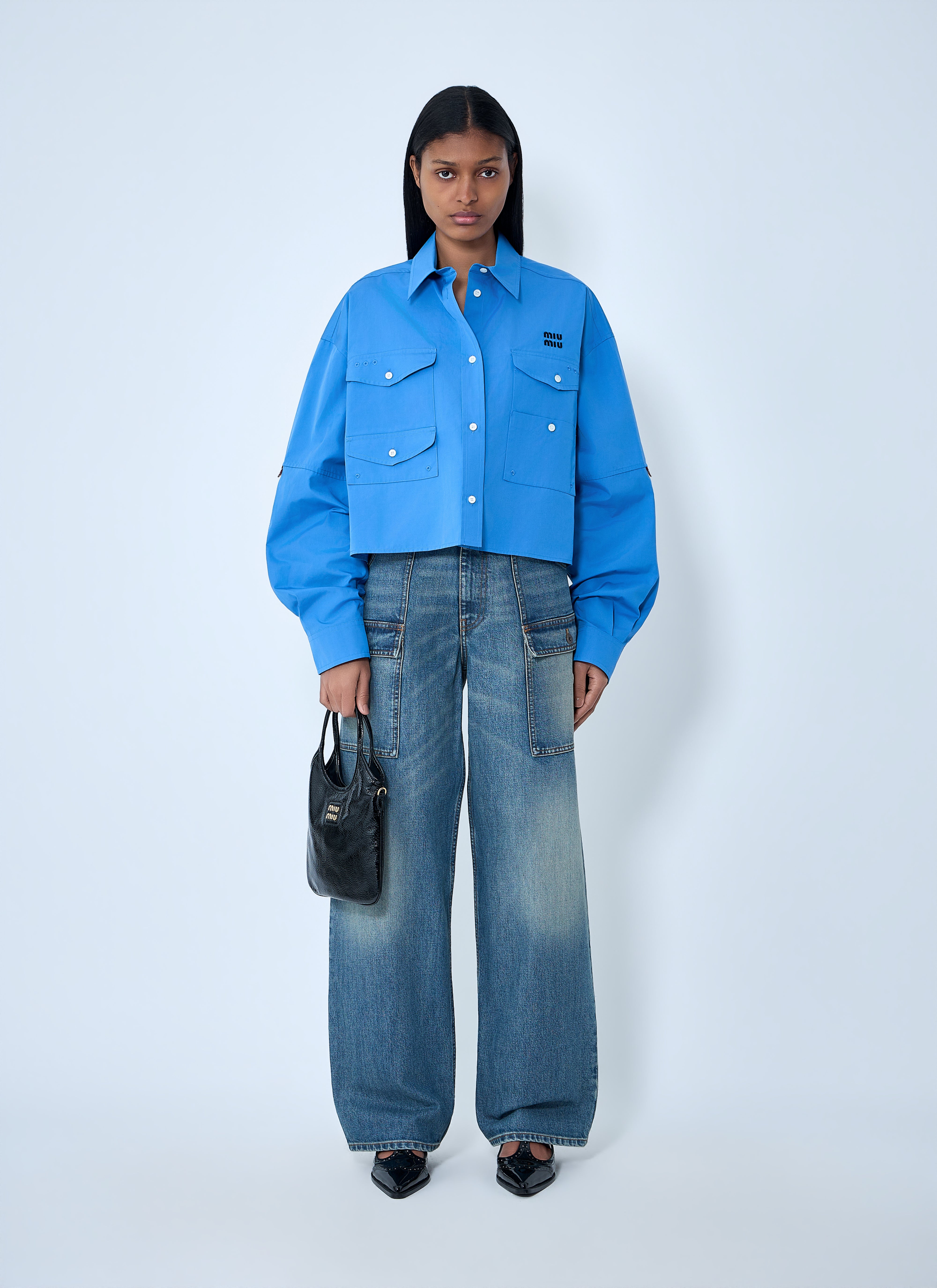 MIU MIU MIU MIU Wide-Leg Cargo Denim Jeans