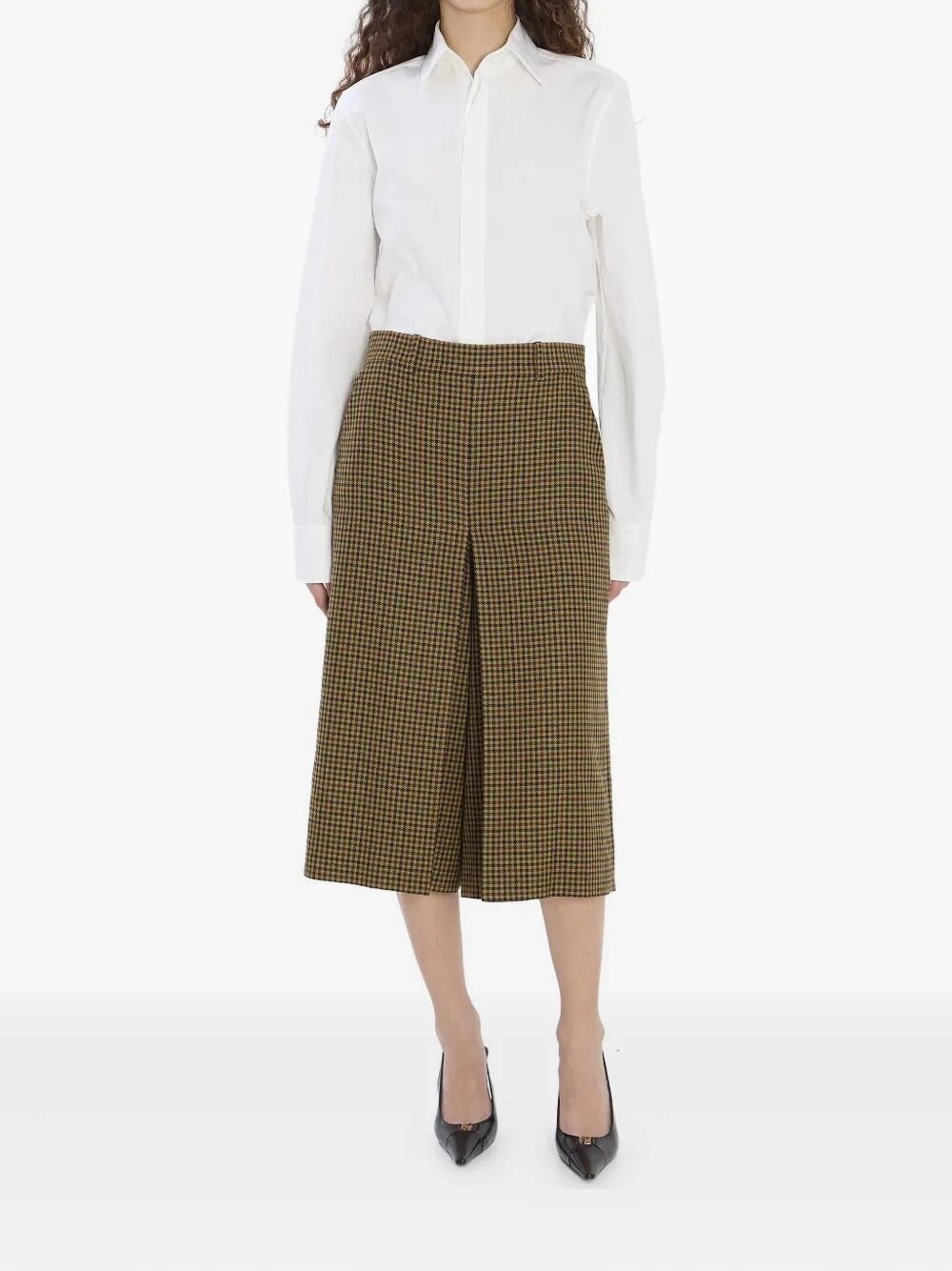 SAINT LAURENT SAINT LAURENT Wool Patterned Cropped Pants