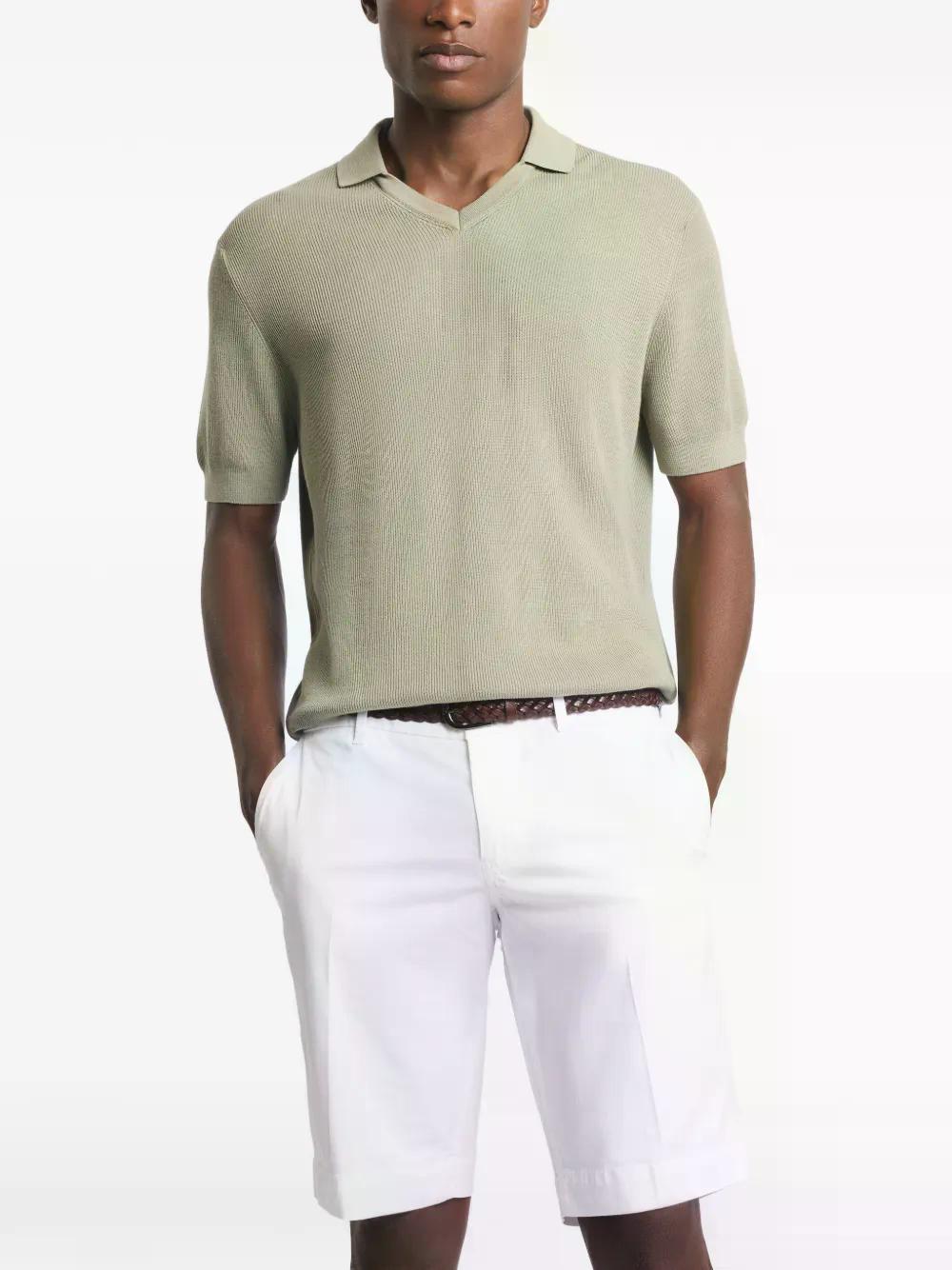 FAY ribbed collar v-neck t-shirt