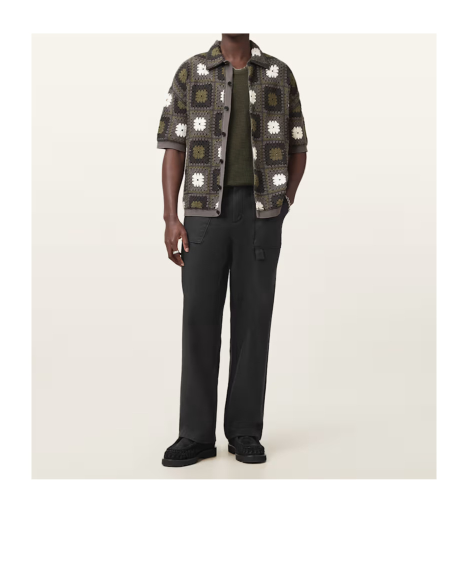 ALLSAINTS ALLSAINTS Logo Patch Straight-Leg Pants
