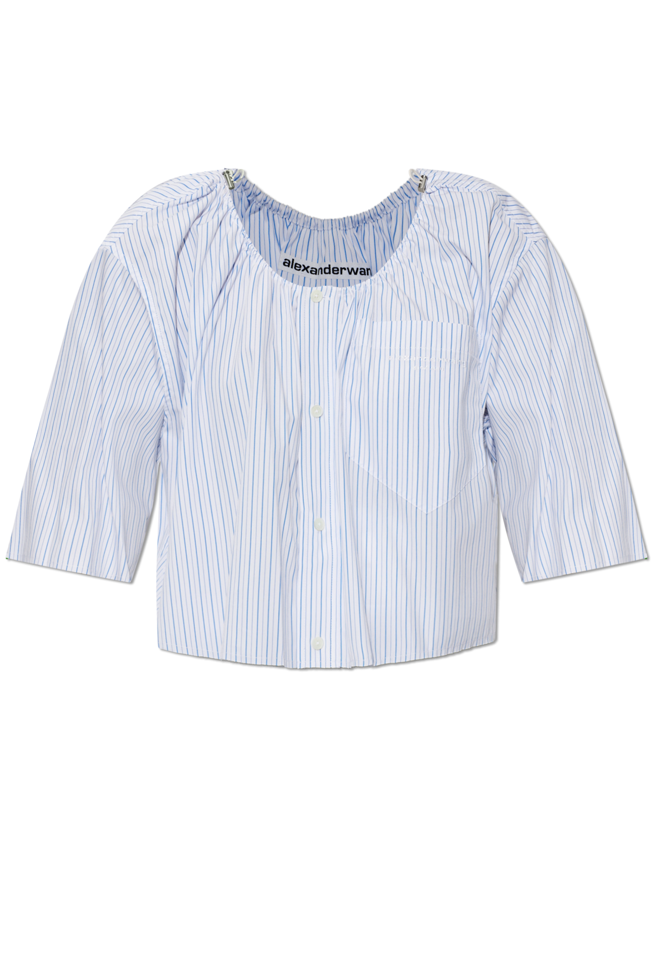 ALEXANDER WANG Alexander Wang Striped Cropped Shirt