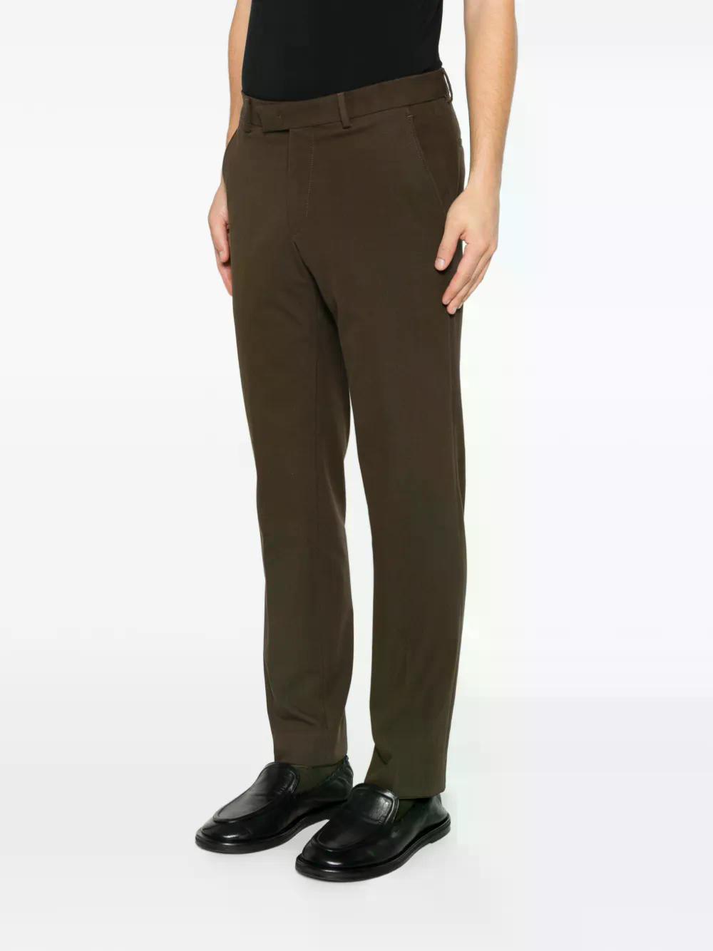 KARL LAGERFELD Karl Lagerfeld Khaki Brown Logo Patch Trousers