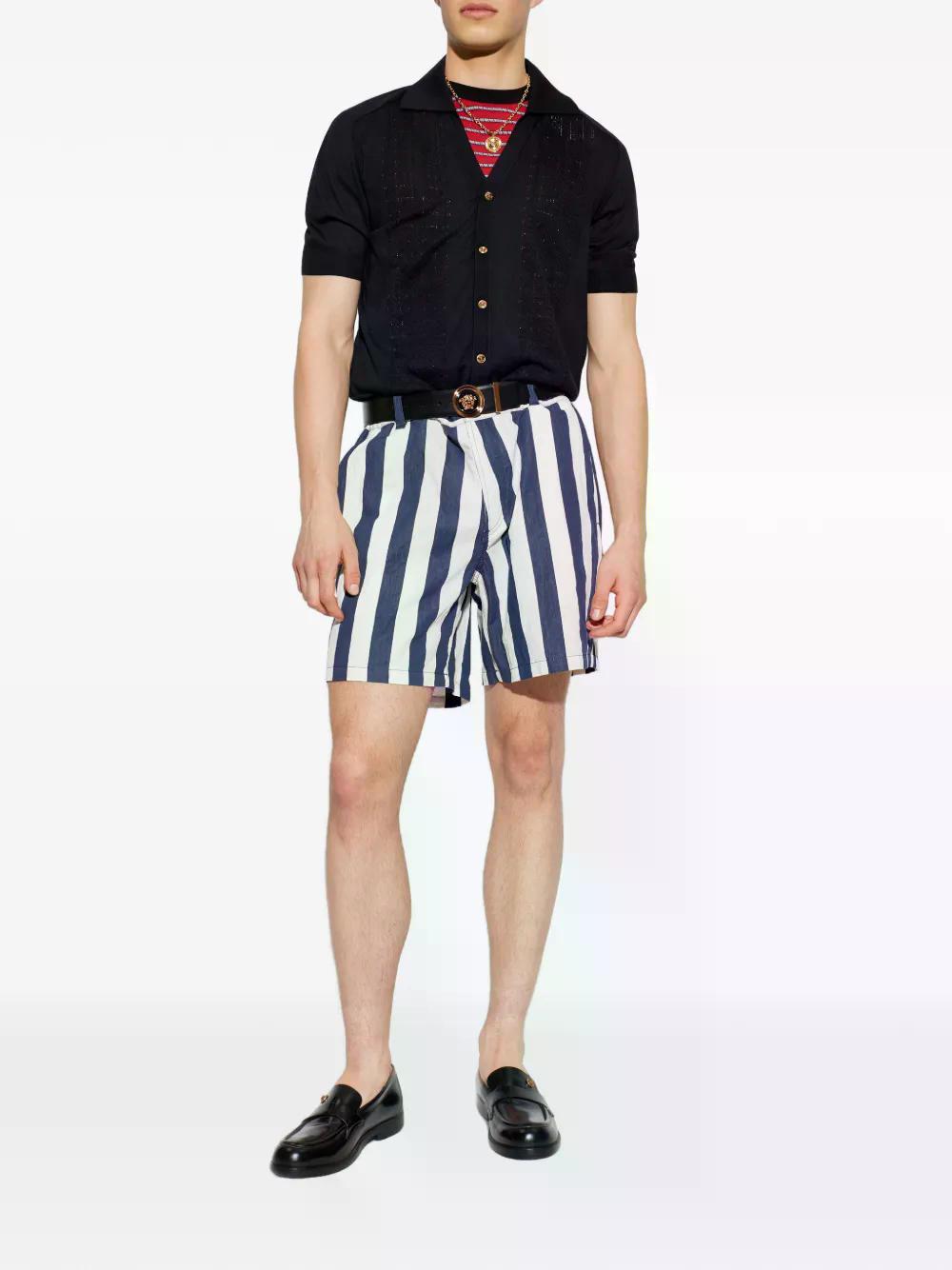VERSACE jacquard cotton-blend knit t-shirt