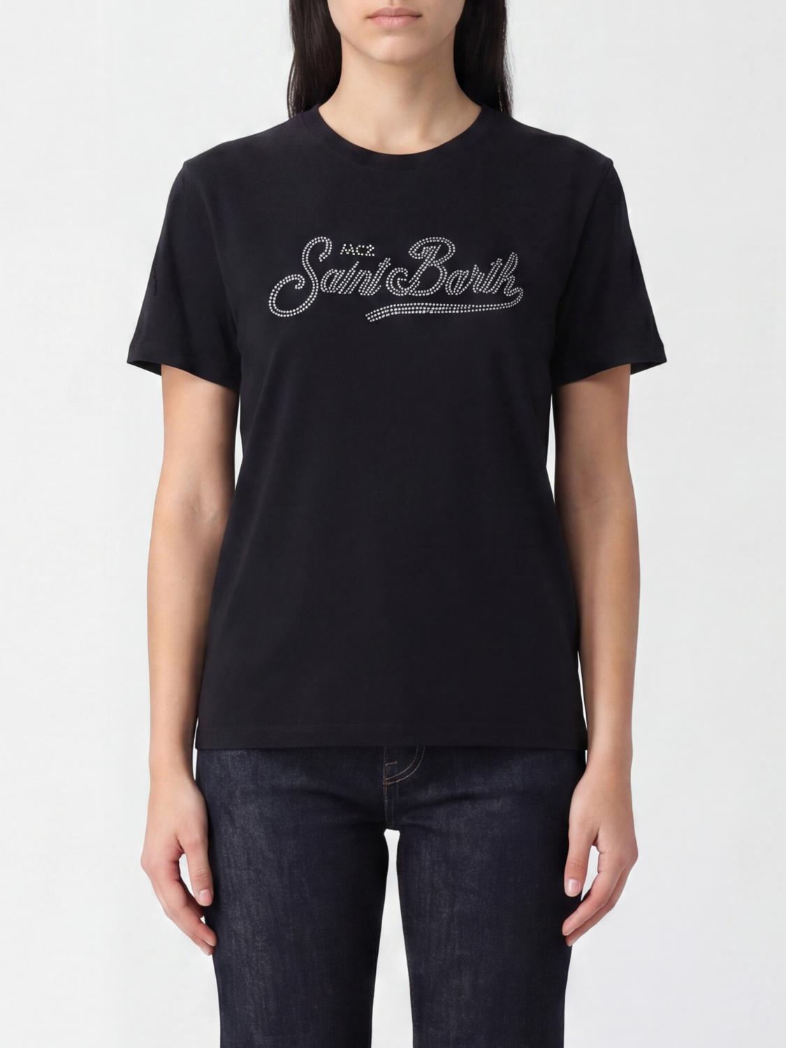 MC2 SAINT BARTH Mc2 Saint Barth Crewneck Cotton T-Shirt with Graphic Print and Logo