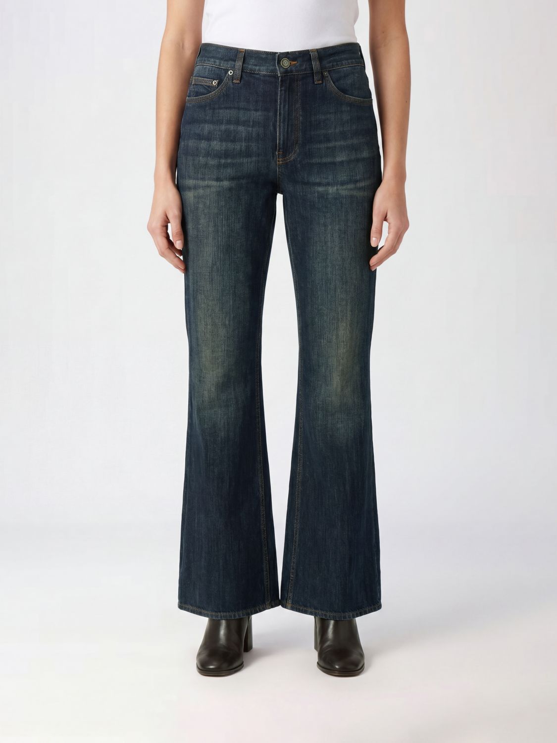 BURBERRY Burberry Mid-Rise Flared Cotton Denim Jeans