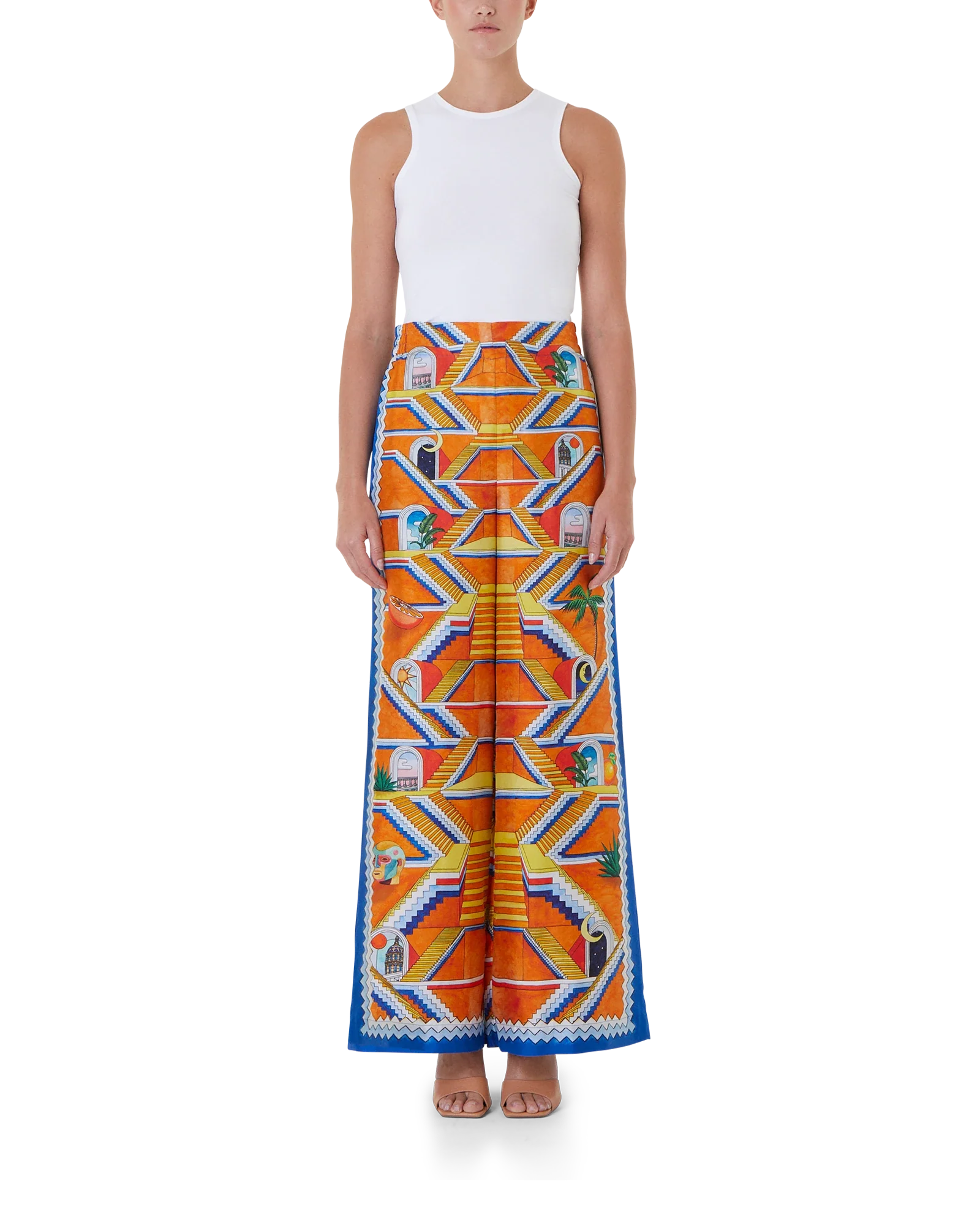 CASABLANCA Casablanca Paris Escalier Infini Silk Wide Leg Trousers