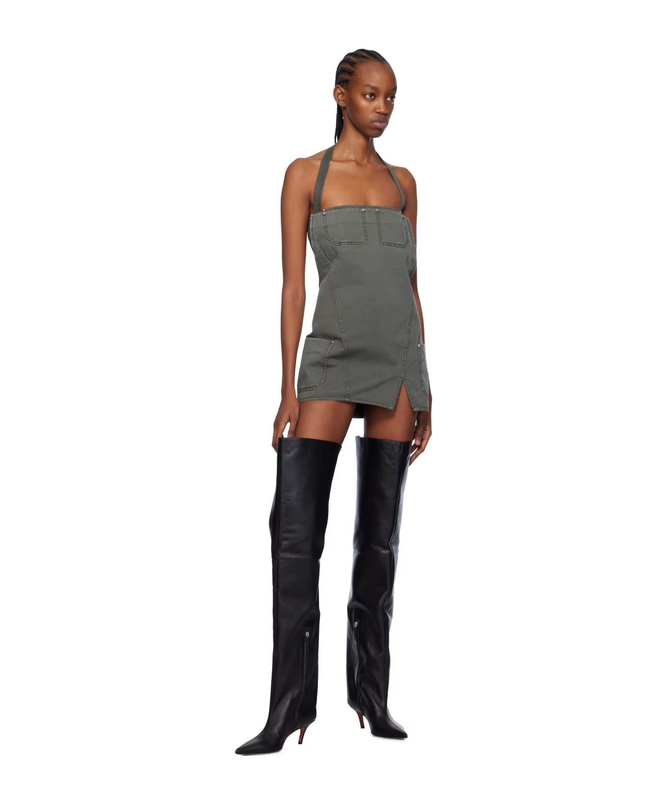 Dion Lee Fan Lace Zip Mini Dress In Black - 50% Off | Editorialist