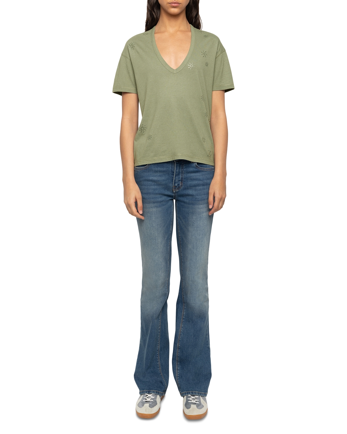 ZADIG&VOLTAIRE Zadig & Voltaire Marta Embroidered V-Neck Tee