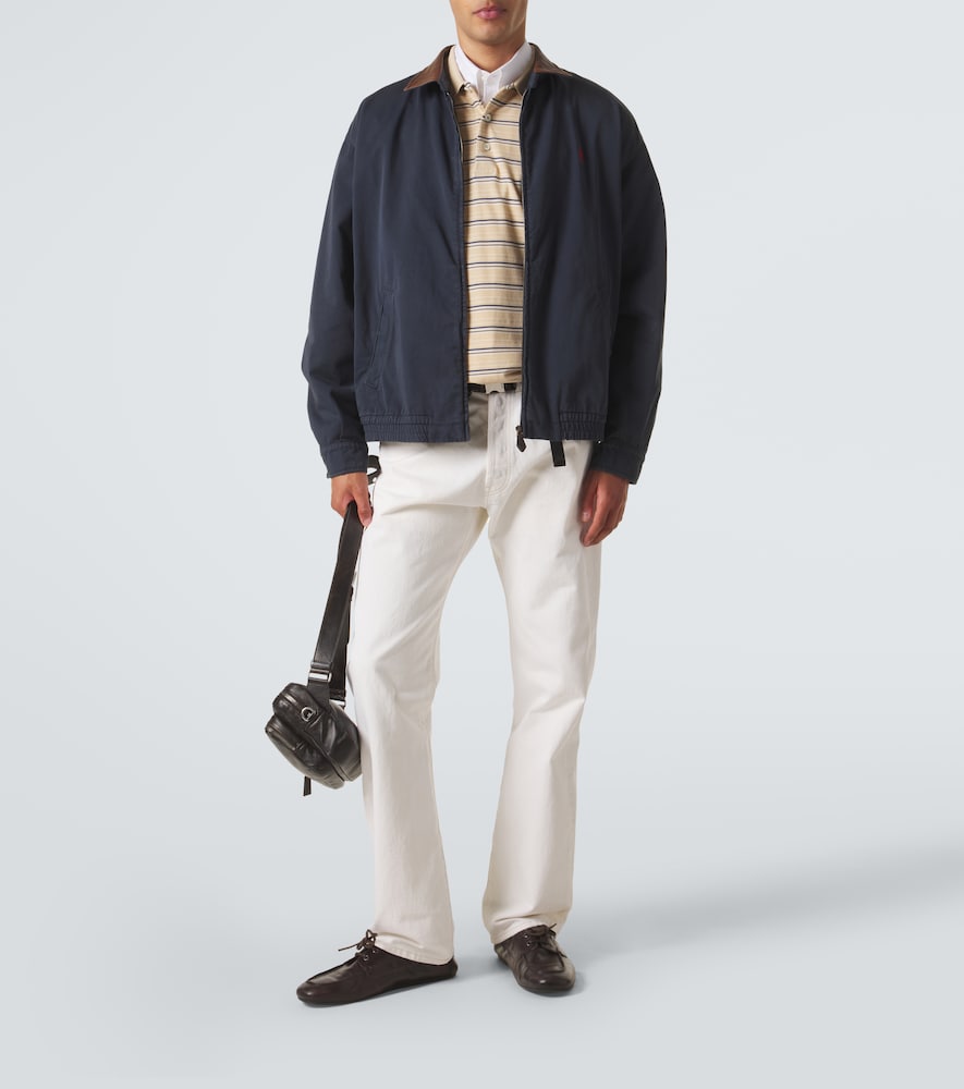 PRADA Prada Leather-Trimmed Cotton Canvas Blouson Jacket