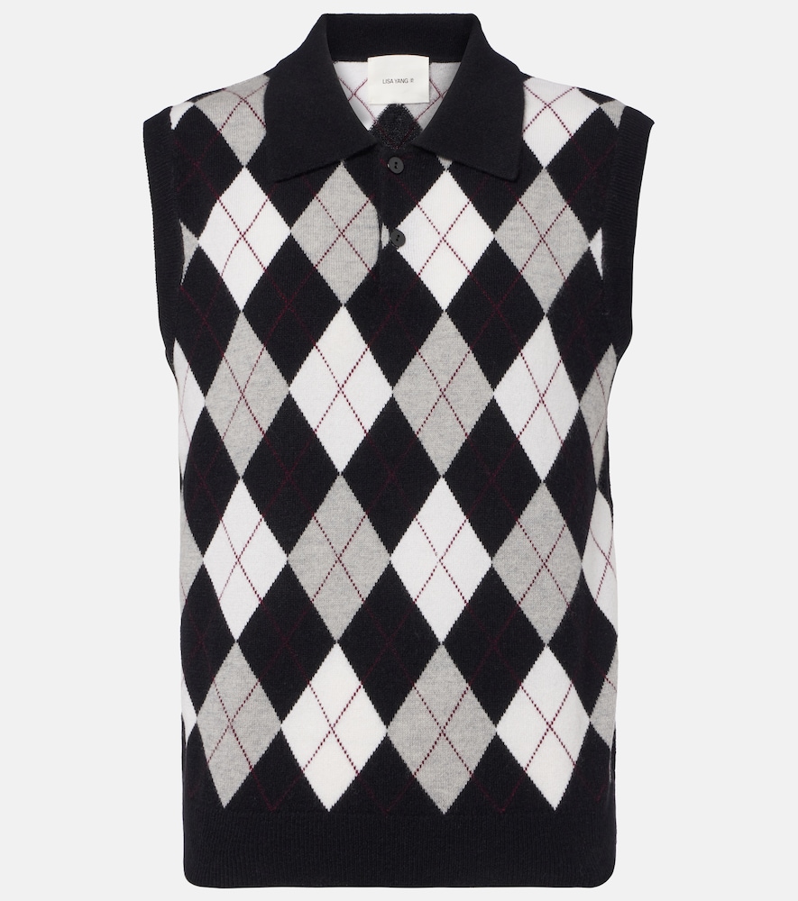 LISA YANG Lisa Yang Argyle Cashmere Sweater Vest