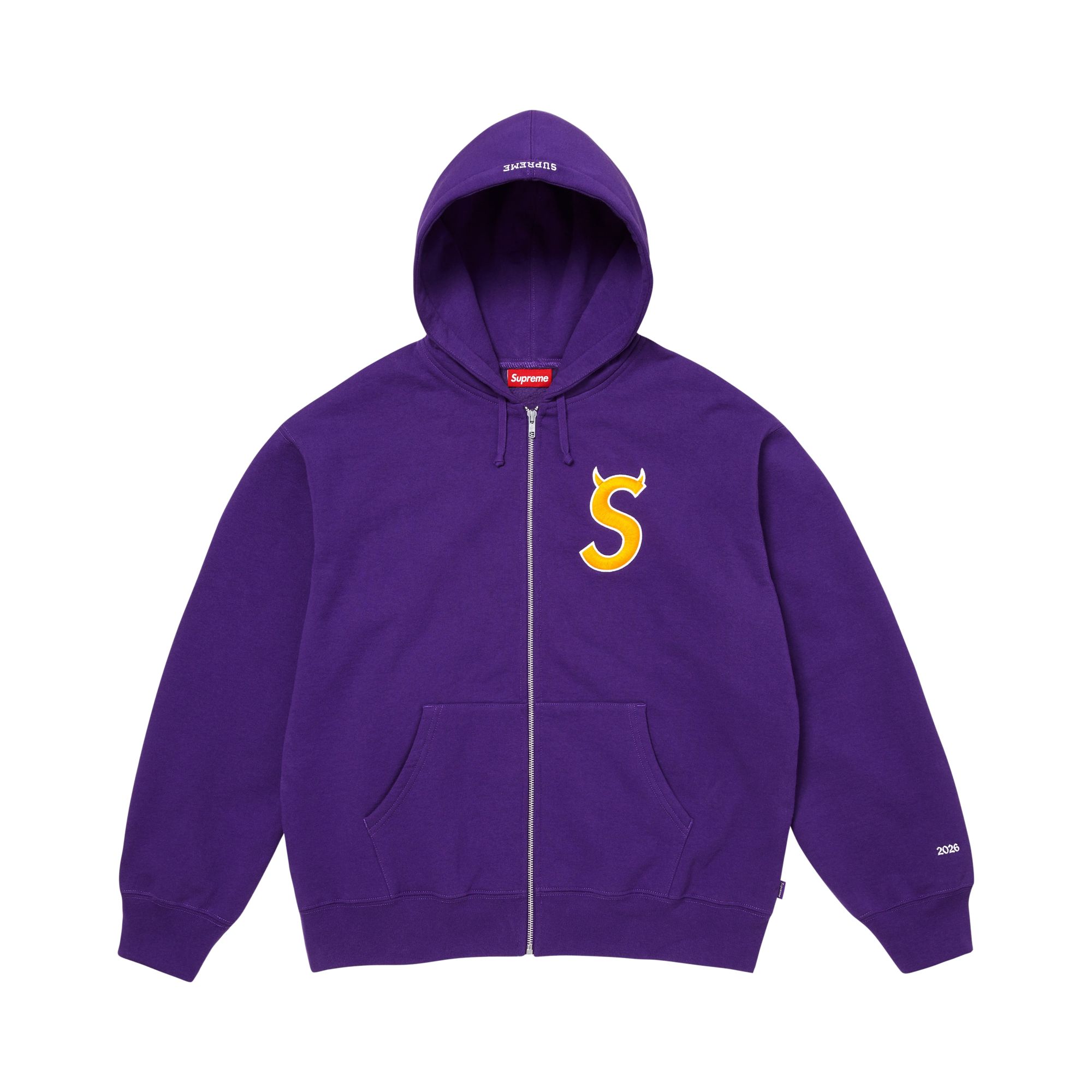 Supreme S Logo Zip Up Hooded Sweatshirt - Red | Editorialist
