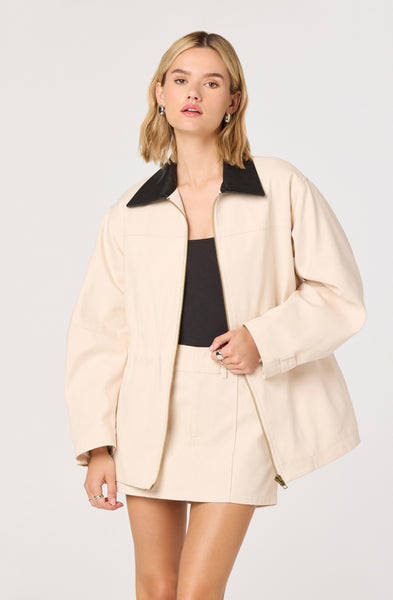 ASTR THE LABEL ASTR the Label Collins Quilted Puffer-Lined Denim Jacket