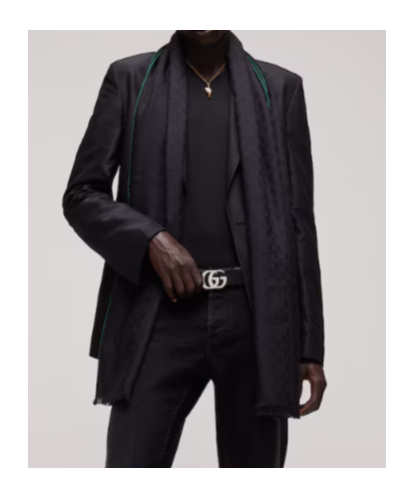 GUCCI Gucci GG Wool Silk Jacquard Stole