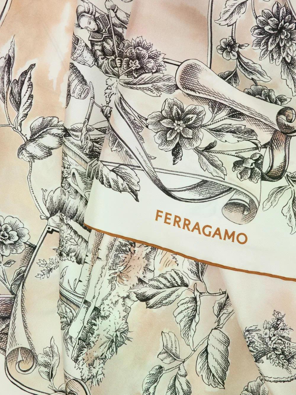 SALVATORE FERRAGAMO voyage-print silk scarf