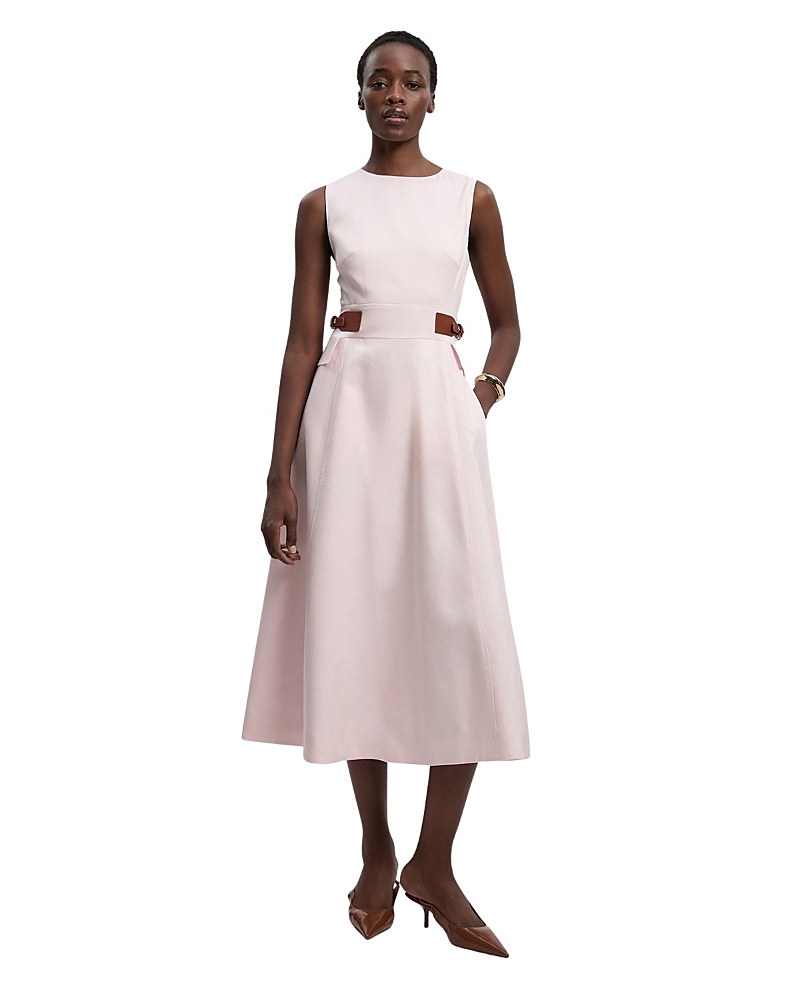 KAREN MILLEN Karen Millen Petite Tailored Linen Full Midi Dress