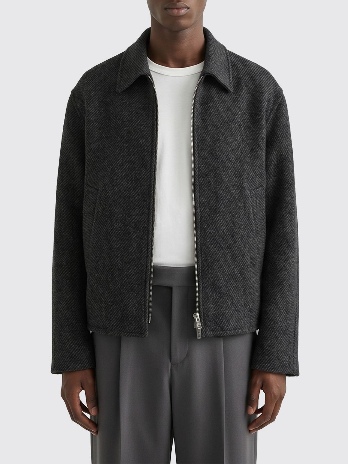 JIL SANDER Jil Sander Virgin Wool Zip-Up Shirt Jacket