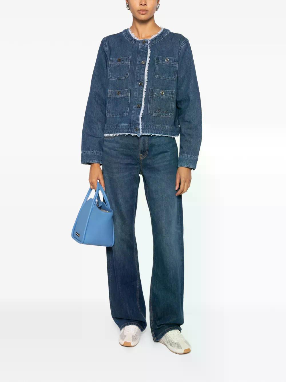 KARL LAGERFELD Karl Lagerfeld Frayed-Edge Denim Jacket