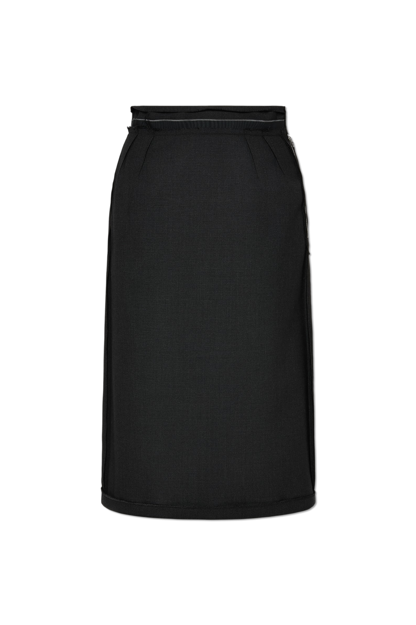 MAISON MARGIELA Maison Margiela Wool Midi Skirt with Raw Finish