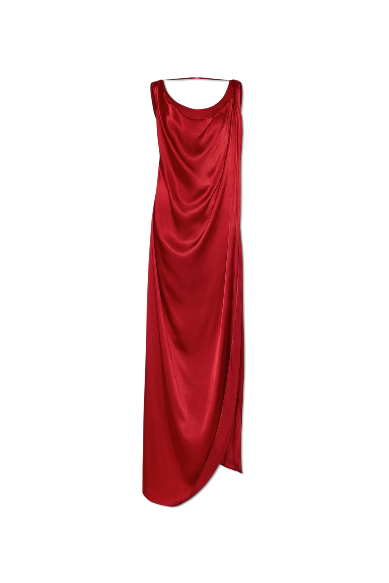 MAISON MARGIELA Maison Margiela Satin Maxi Dress with Asymmetrical Strap and Slit