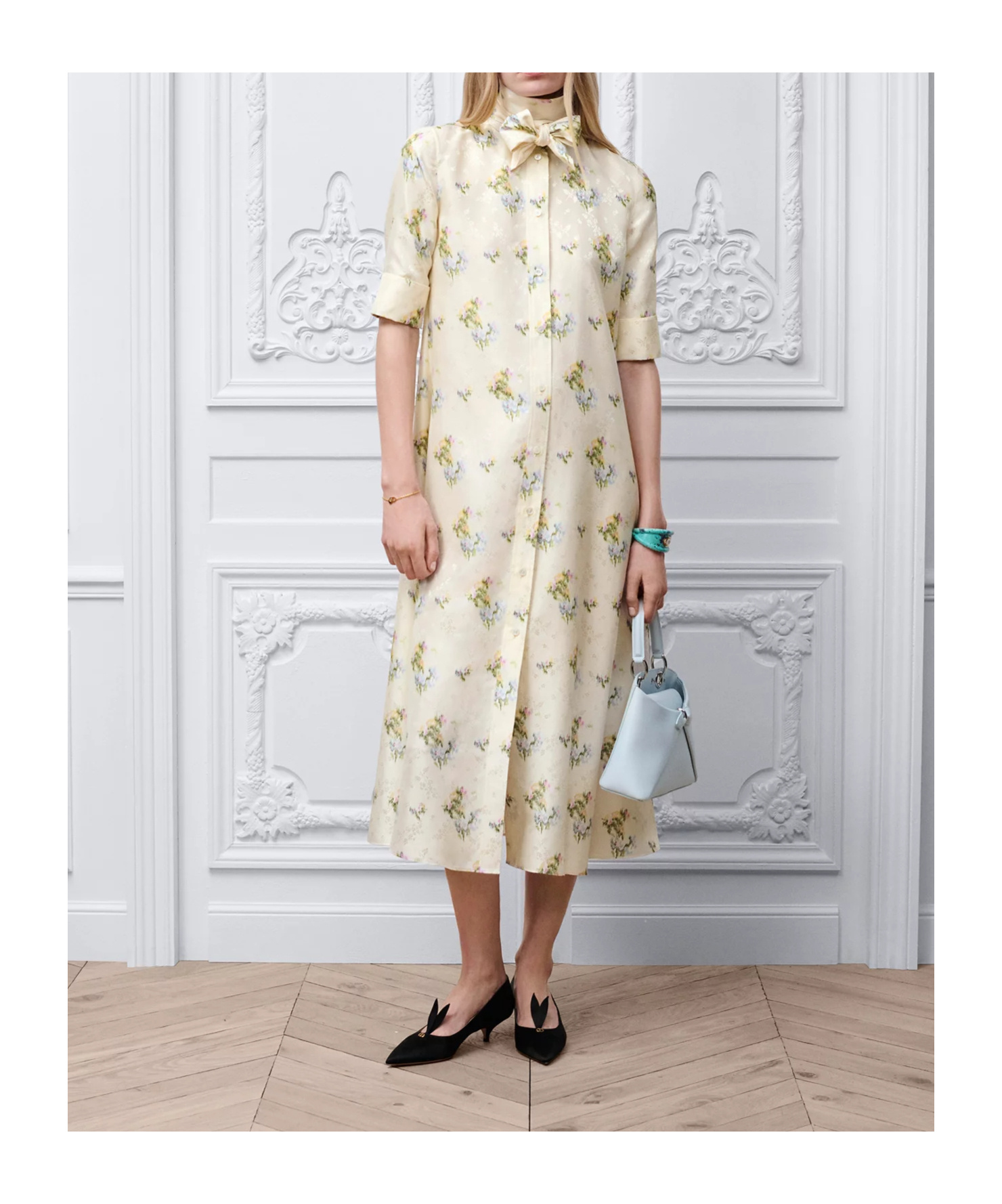 DIOR Dior Mid-Length Shirtdress with Floral Motif