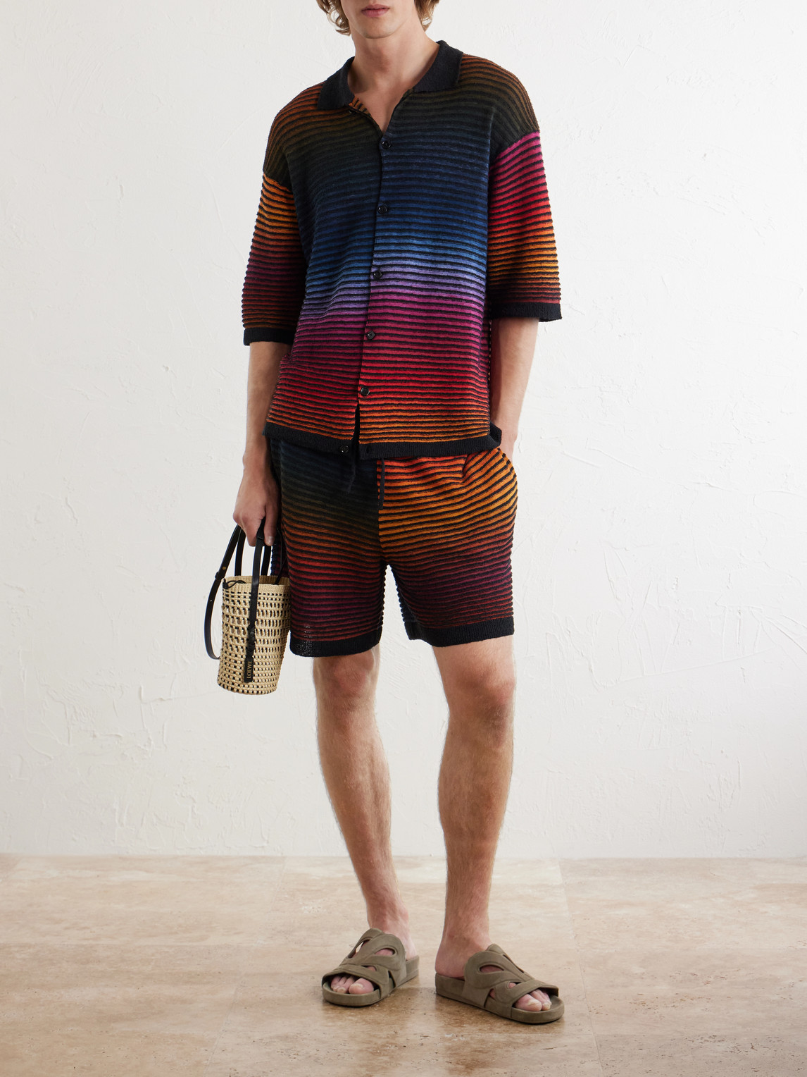 LOEWE LOEWE Paula's Ibiza Striped Knit Shorts